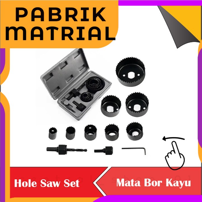 Jual alat Hole Saw Set Pertukangan Perkakas PROFESIONAL AHLI BESI ...