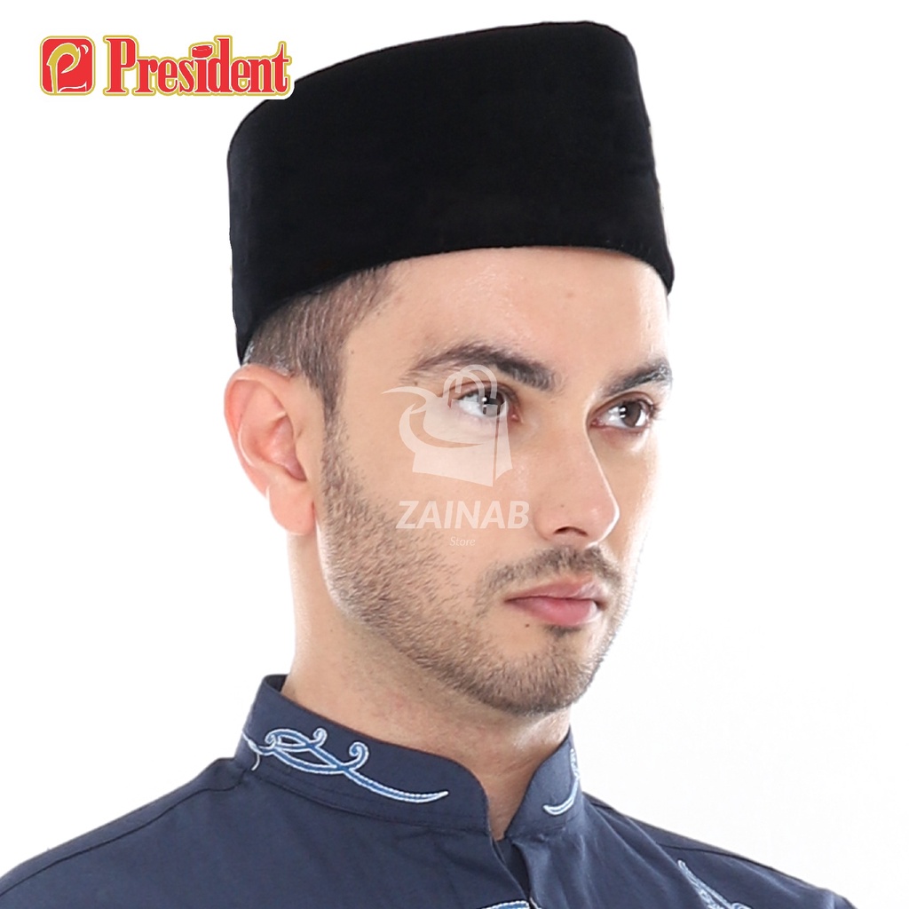 Jual Songkok Hitam Peci Hitam President Full Ac Peci Songkok Kopiah ...