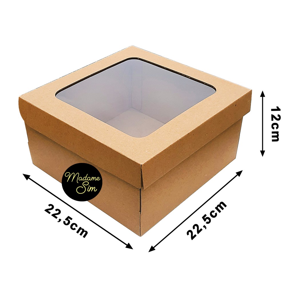 Jual KOTAK KUE - CAKE BOX 22x22x12 - JENDELA (ISI 10 PCS) | Shopee ...