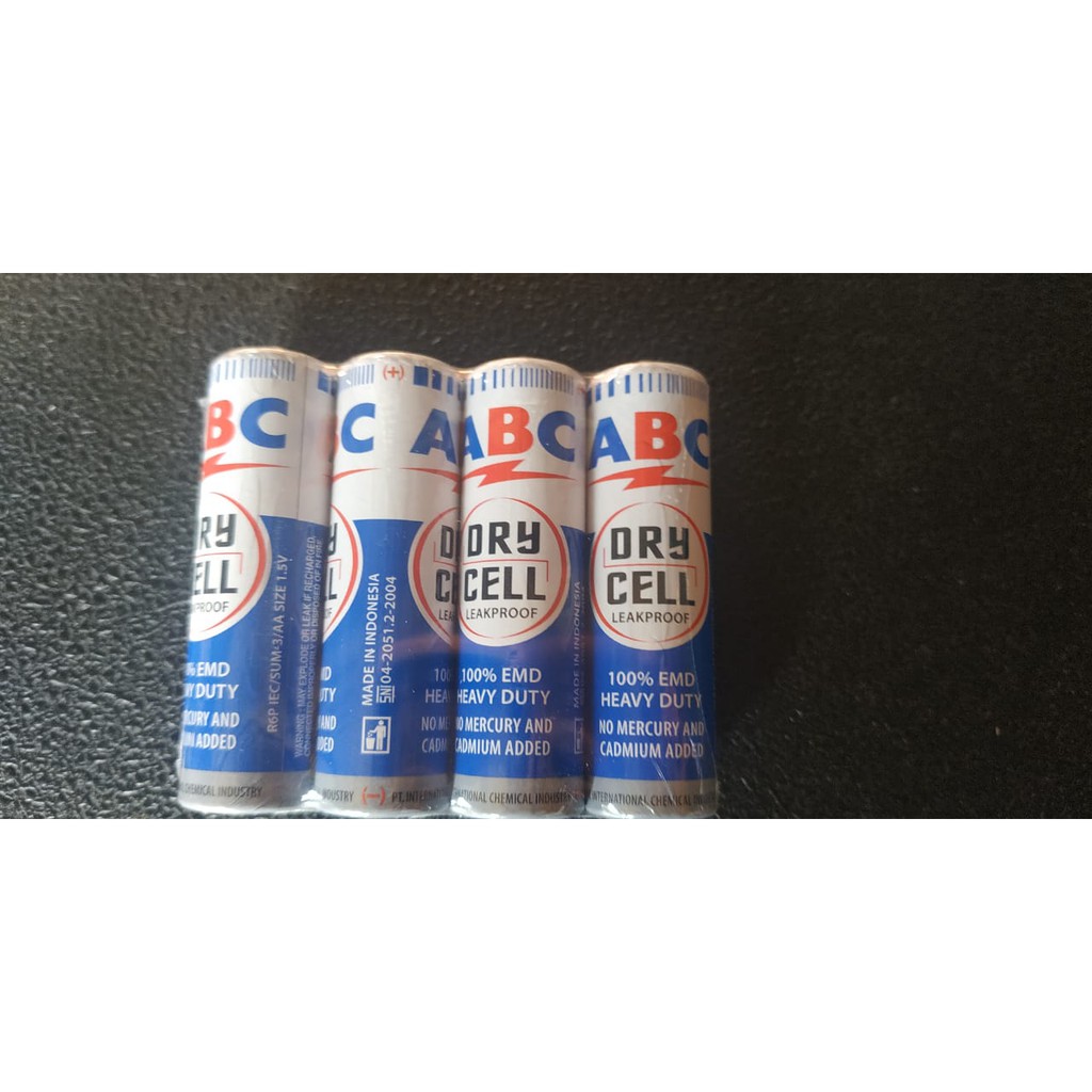 Jual Batu Baterai AA ABC Biru Battery A2 1.5V (4pcs) | Shopee Indonesia