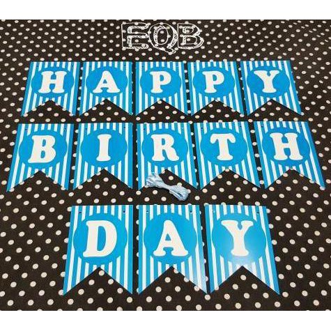 Jual BUNTING FLAG HAPPY BIRTHDAY STRIP BIRU/BANNER HBD/ FLAG HAPPY ...