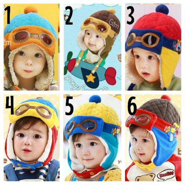Jual PROMO!!! Pilot hat topi pilot keren biru, merah, kuning, biru muda ...