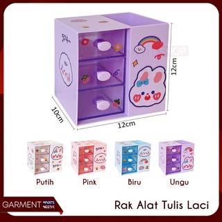 Jual Tempat Make Up Storage Organizer Kotak Pensil Meja Laci Mini 3 ...