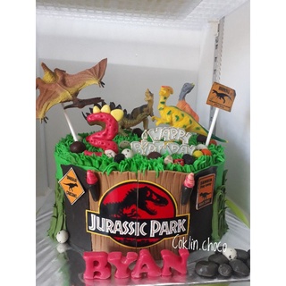 Jual KUE ULANG TAHUN JURASSIC PARK DINOSAURUS/ CAKE BIRTHDAY DINO TIREX ...