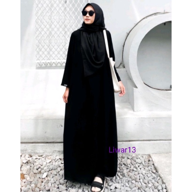 Jual Baju Gamis Abaya polos hitam syari turki moderen simpel mewah cod ...