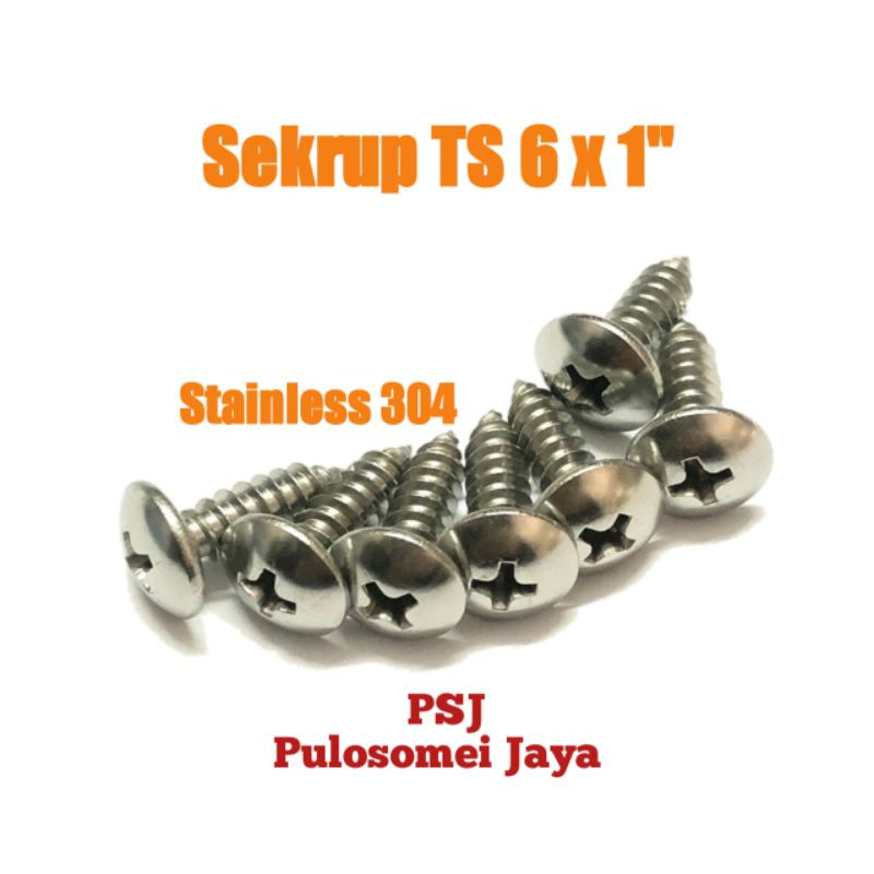 Jual Sekrup TS 6 x 1 / Sekrup TS Stainless 6 x 1 / Sekrup Payung SS 304 ...