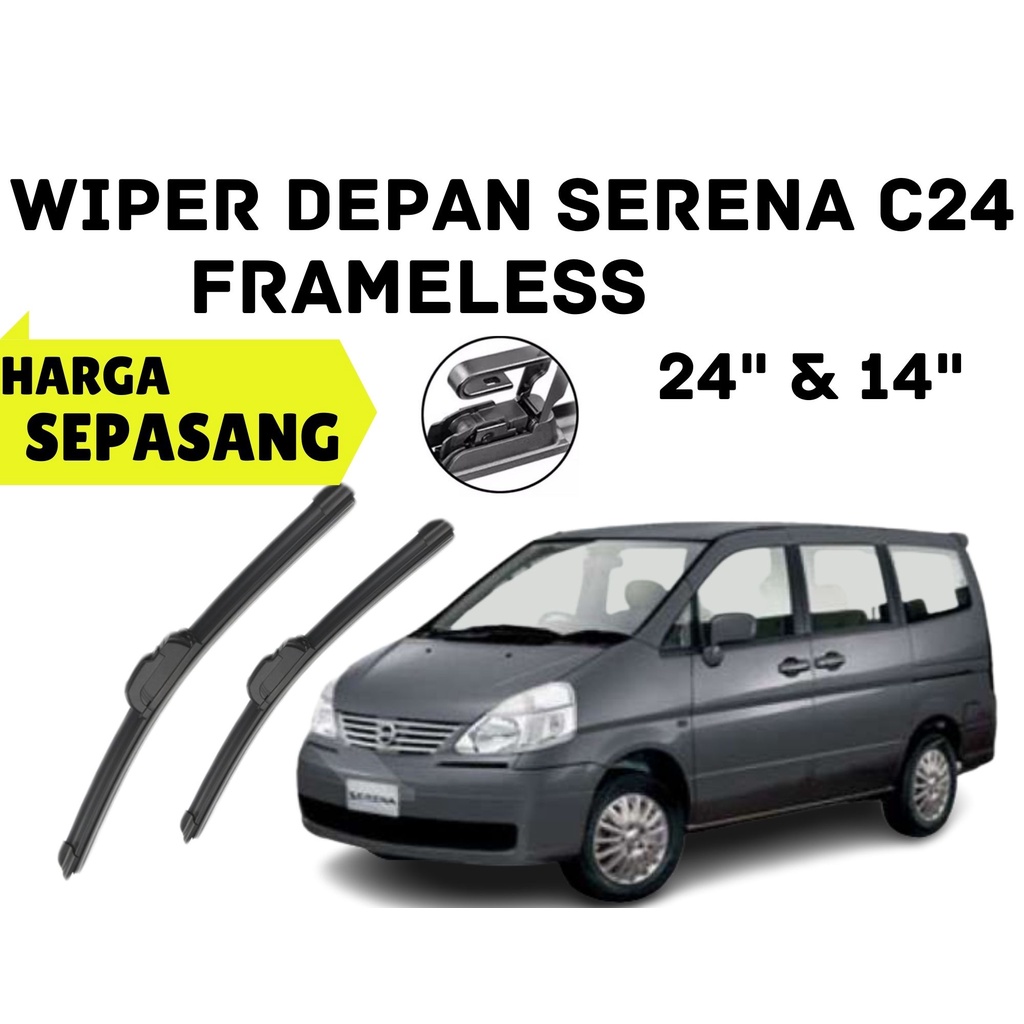 Jual WIPER WIFER NISSAN SERENA C24 KIRI KANAN SEPASANG FRAMLESS FULL ...