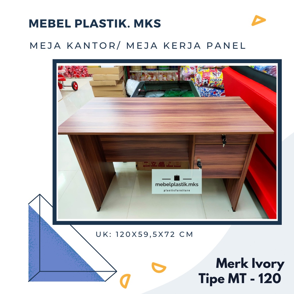 Jual Meja Kantor/ Meja tulis/ Meja Kerja/ Meja Panel 1/2 Biro Ivory ...