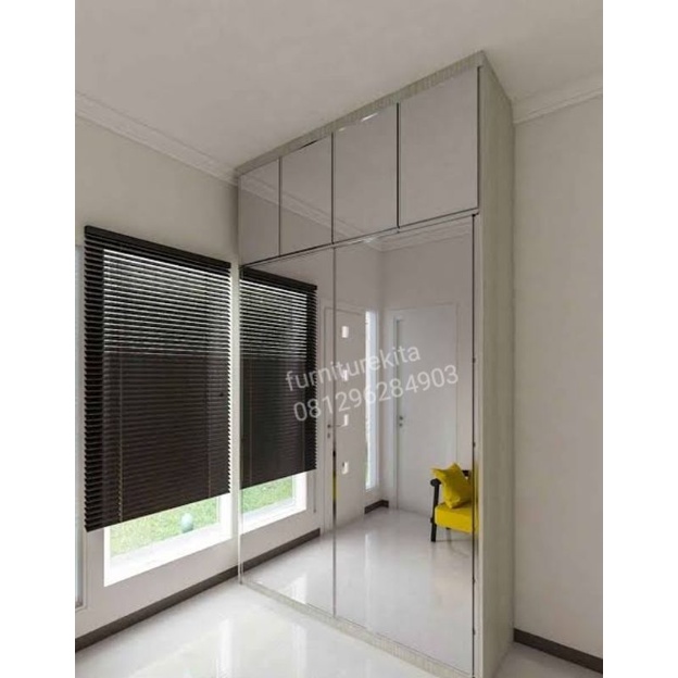 Jual lemari full cermin 2 pintu finishing HPL + full plaffon P135 x L60 ...