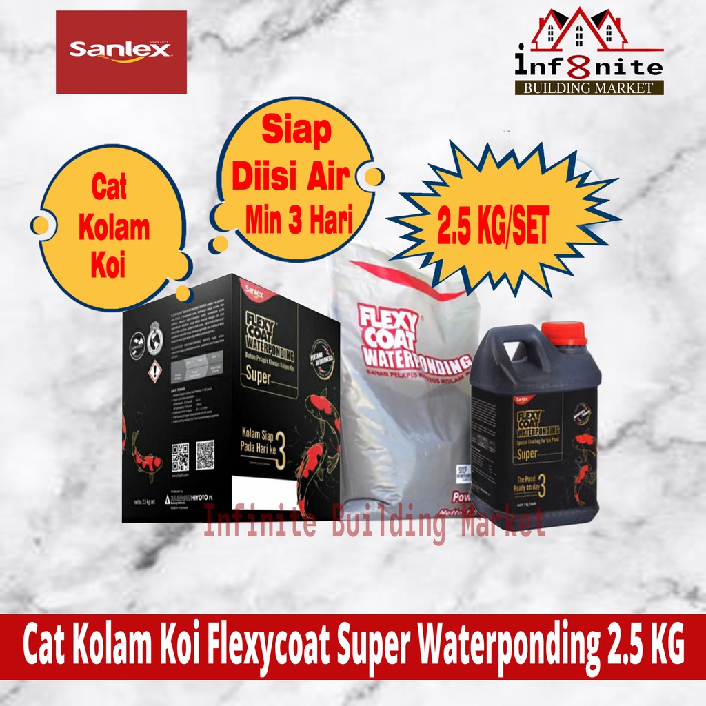 Jual Cat Kolam Koi Flexycoat Super Flexy Coat Waterponding 2.5 KG ...