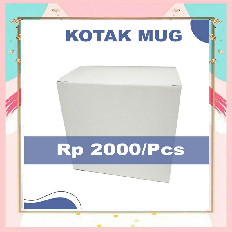Jual Dus/Kardus/Box Mug/Gelas Putih Polos Kotak Duplex Ukuran Lebih ...