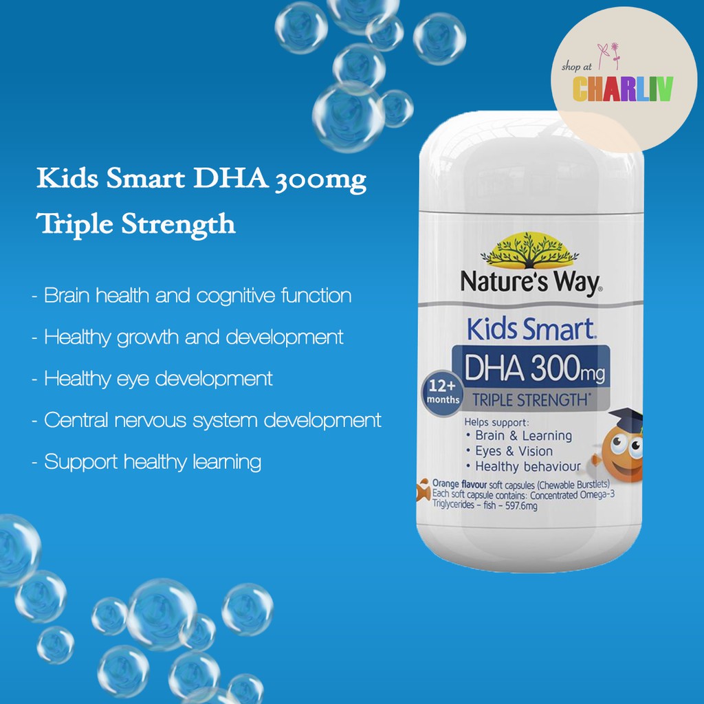 Jual Nature's Way Kids Smart DHA 300mg Triple Strength 50 Soft Capsules ...