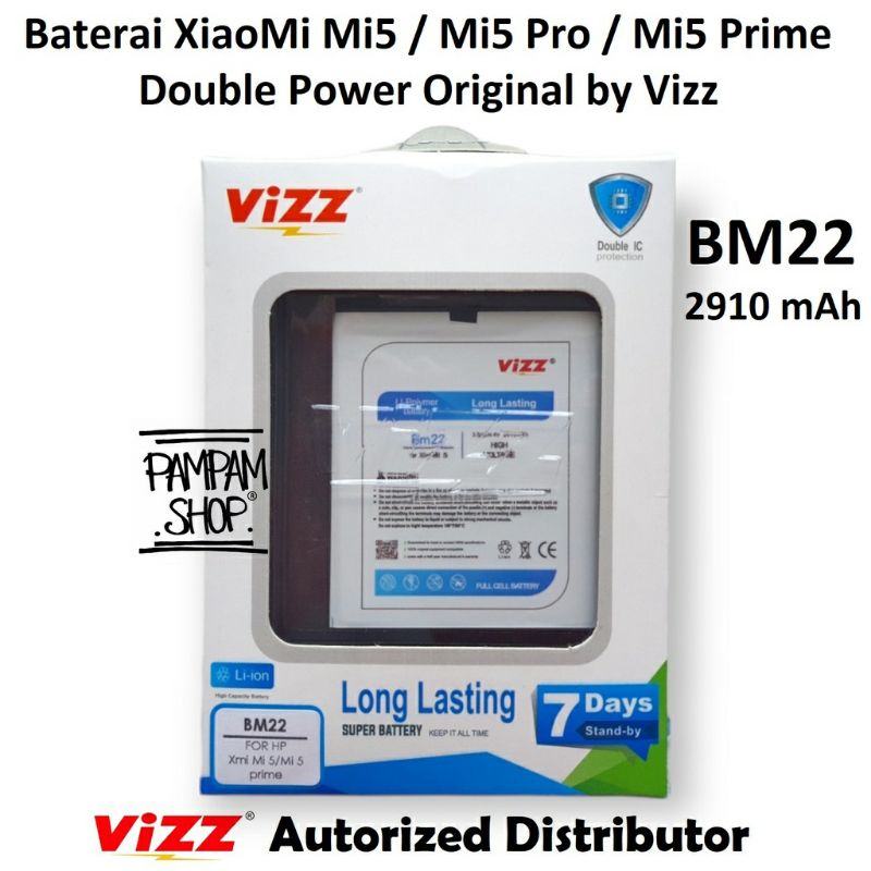 Jual Baterai Vizz XiaoMi Mi5 / Mi5 Pro / Mi5 Prime- Kode baterai BM22- Baterai Vizz Originall ...
