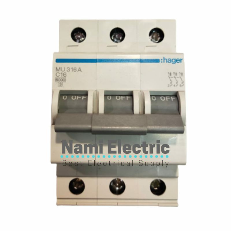 Jual MCB Hager 3P 16A 6kA MU 316A Indonesia|Shopee Indonesia