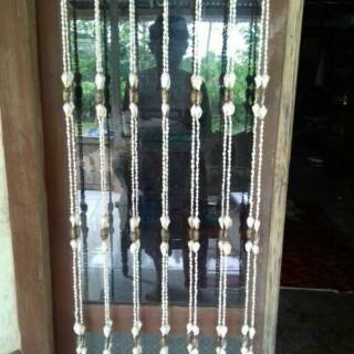 Jual Tirai kerang putih real pict 10 untai + FREE SOUVENIR | Shopee ...