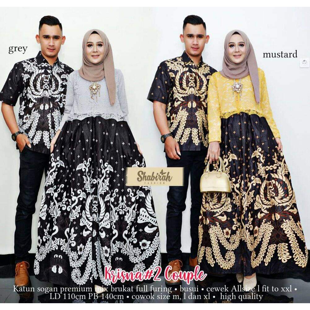 Jual batik keluarga krisna2/ batik modern/ sarimbit couple | Shopee ...