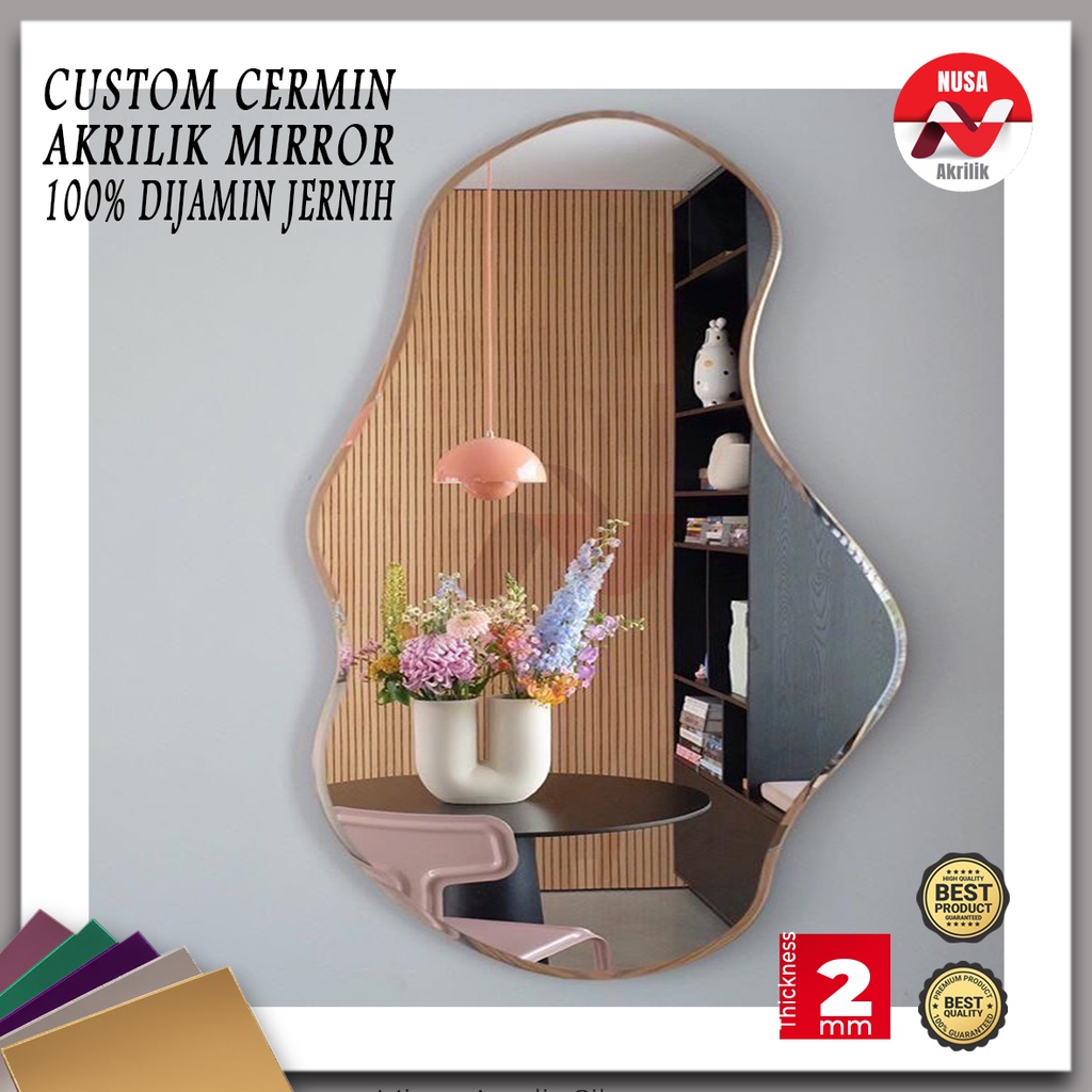 Jual Custom Cermin Akrilik Mirror Silver / Cermin Tempel / Mirror ...