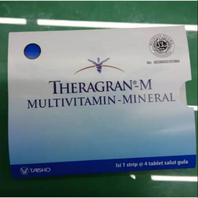 Jual THERAGRAN M 1 STRIP ISI 4 TABLET MULTIVITAMIN DAN MINERAL ...