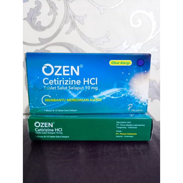 Jual Ozen cetirizine 10mg 1 blister@10 tablet / membantu meredakan ...