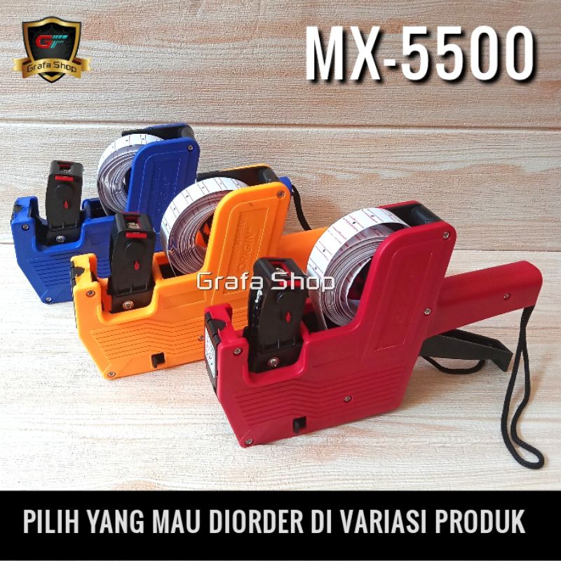Jual mesin label harga barang [mx5500] / alat cetak label 1 baris ...