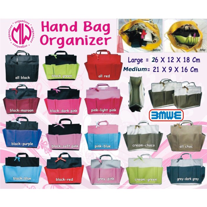 Jual Handbag organizer large ( hand tas, bag in bag) Tas dalam tas ...