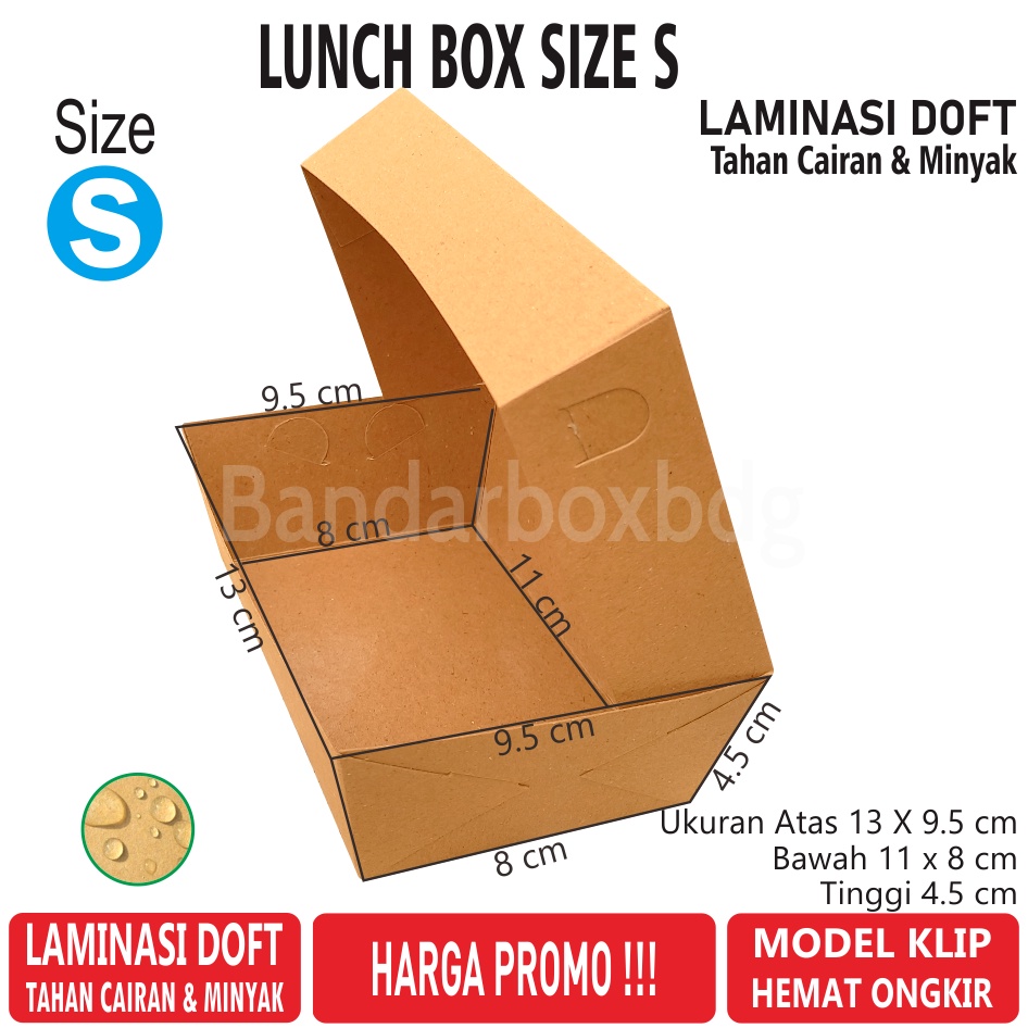 Jual Lunch Box Size S Kotak Makan Kertas Paper Box Kraft Laminasi Dus ...
