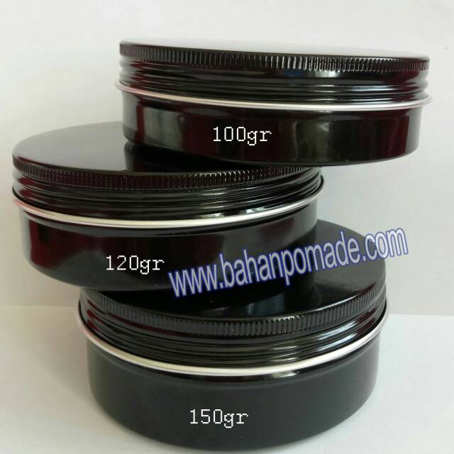 Jual POT KALENG 150gr Alumunium HITAM Kaleng pomade Indonesia|Shopee ...