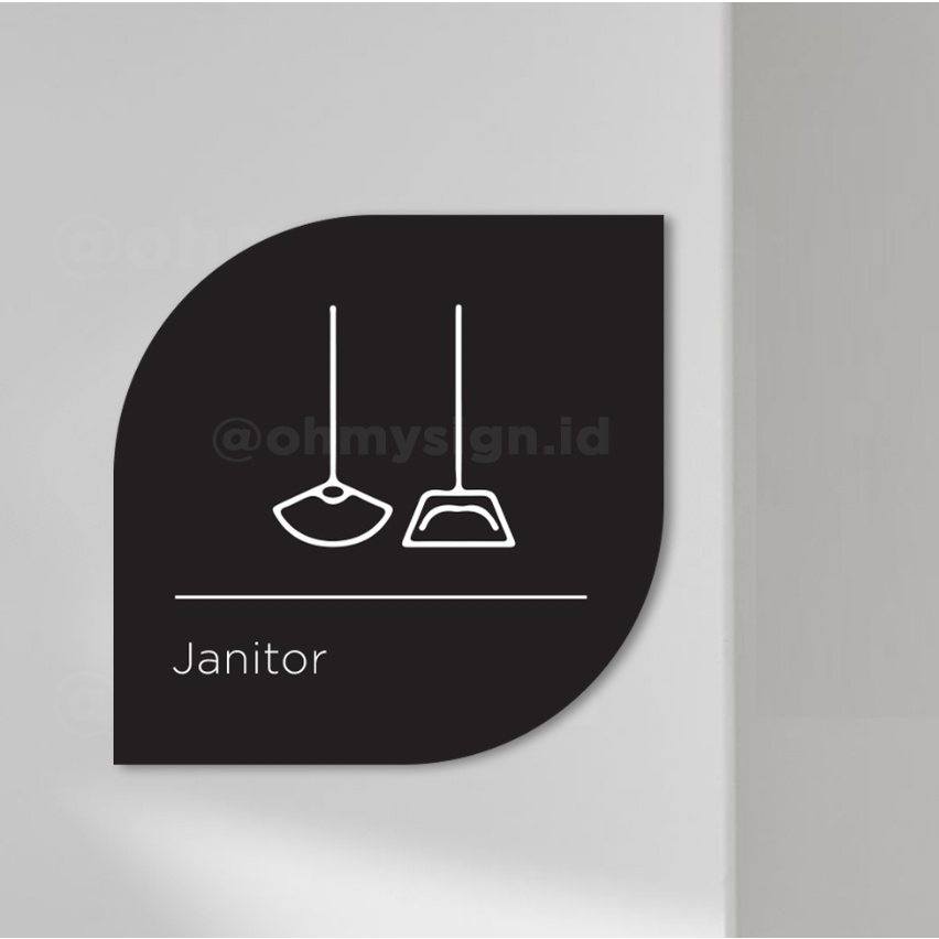 Jual Sign Akrilik Sign Board Acrylic Rounded - Janitor | Shopee Indonesia