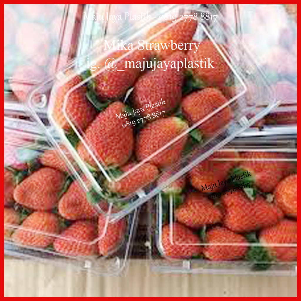 Jual Mika Strawberry isi 50pcs TEBAL MURAH/ mika stroberi/ mika kue ...