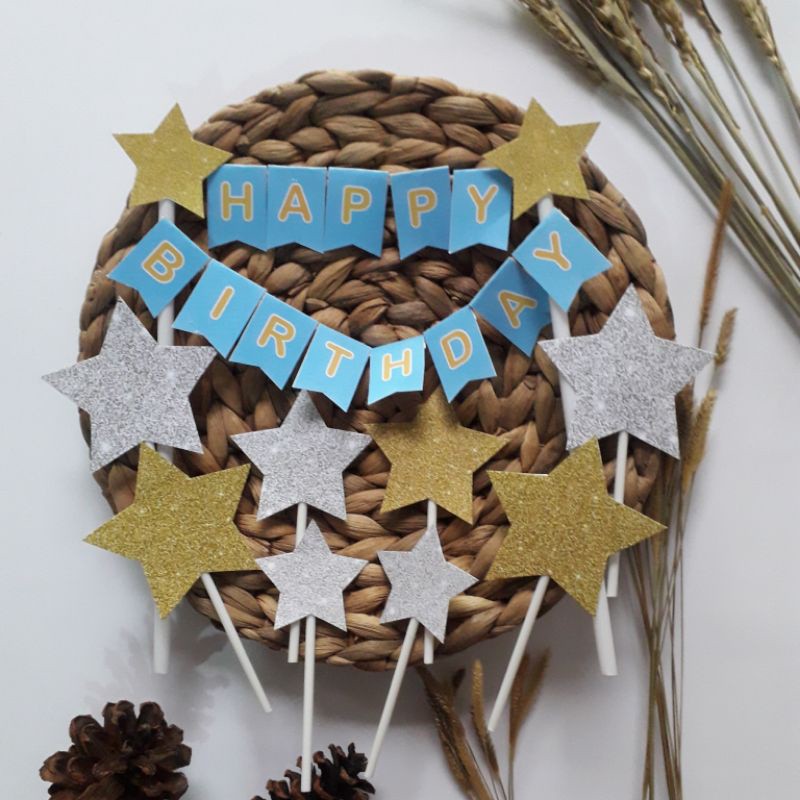 Jual topper toper hiasan tusukan kue cake ulang tahun happy birthday ...