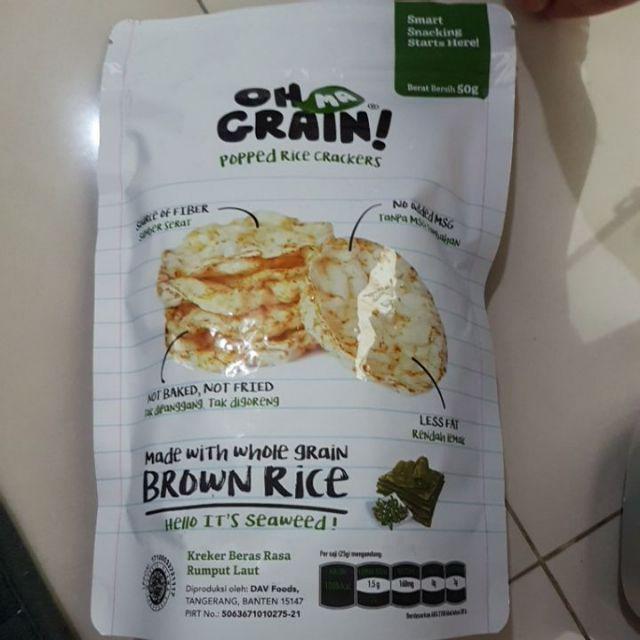 Oh Ma Grain! - Popped Rice Crackers Seaweed - Rasa Rumput Laut - 50 Gr ...