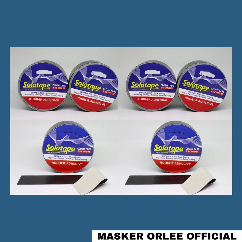 Jual TERMURAH LAKBAN KAIN HITAM SOLATAPE 2" (inch) tipis dan tebal (8 ...