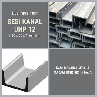 Jual Besi Kanal UNP 12 (120 x 55 x 7) mm 6 m Indonesia|Shopee Indonesia