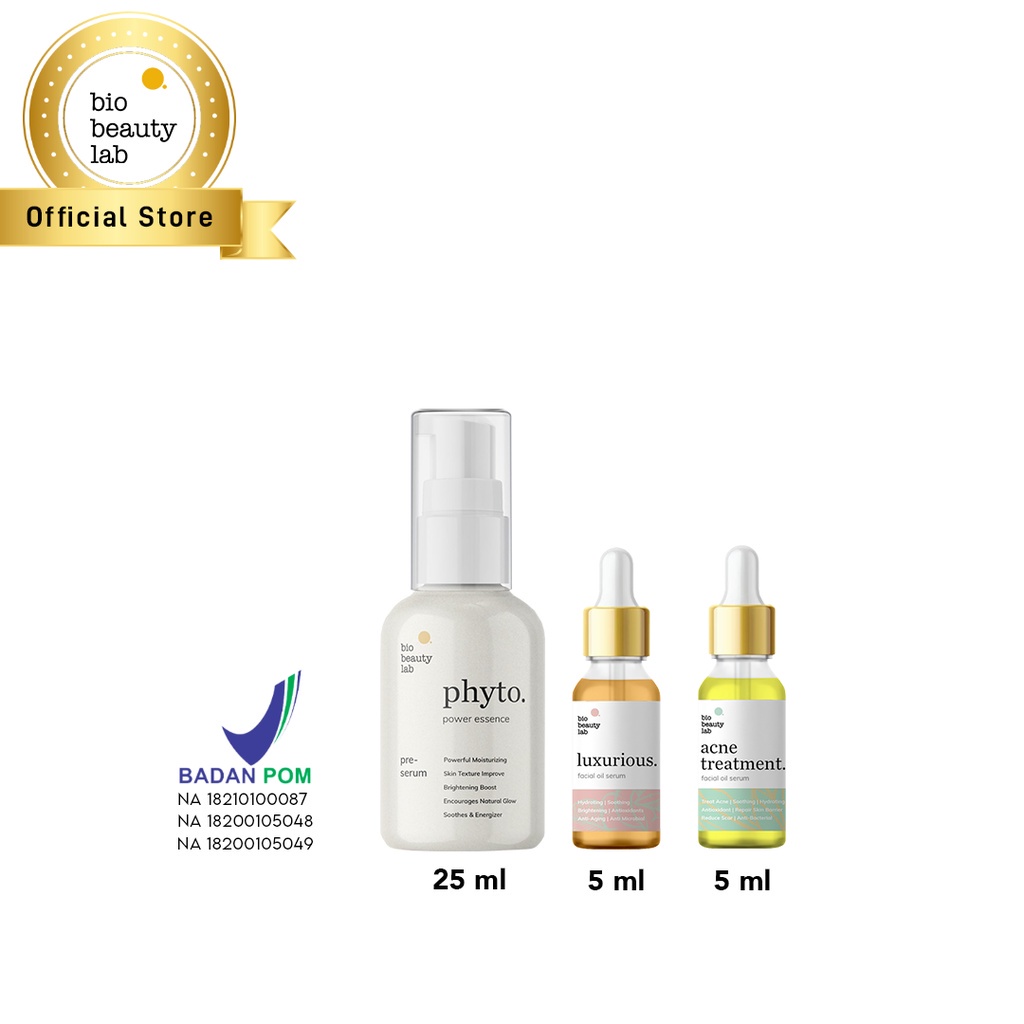 Jual Bio Beauty Lab Bundling Phyto 25ml + 5ml Acne Treatment + 5ml Luxurious | Shopee Indonesia