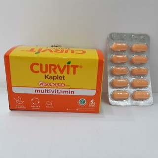 Jual CURVIT KAPLET 1 BOX ISI 50 KAPLET MULTIVITAMIN SUPLEMEN MAKANAN ...
