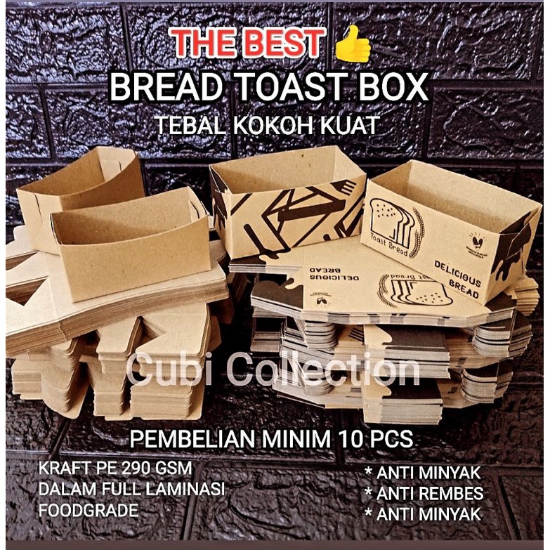 Jual BREAD TOAST BOX DUS KOTAK TRAY ROTI BAKAR SANDWICH KRAFT LAMINASI ...