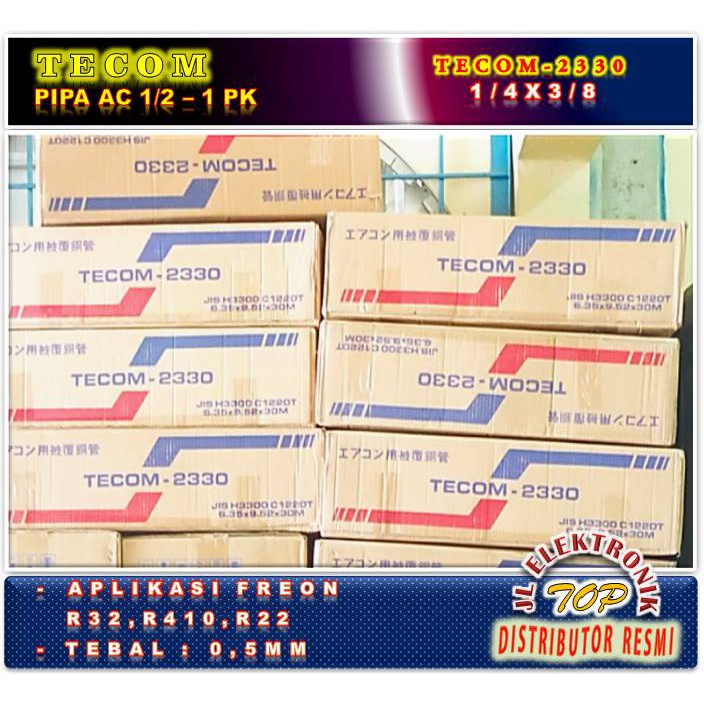 Jual PIPA AC TECOM R410 R32 R22 Ukuran 1/4 3/8 Per Meter AC 1/2 PK - 1 ...