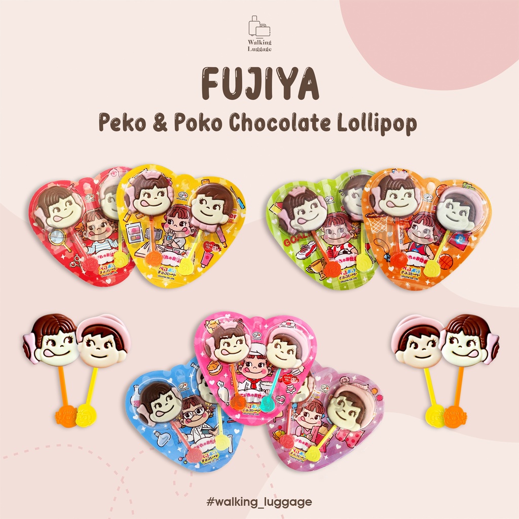 Jual FUJIYA Peko & Poko Chocolate Lollipop | Snack Lollipop Cokelat ...