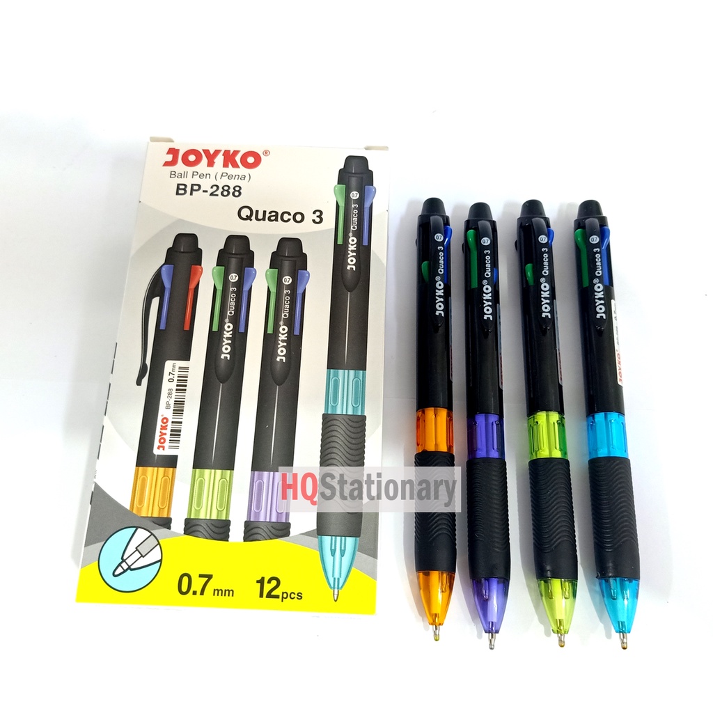Jual Ballpoint Pulpen Joyko BP-288 Quaco 3 - 4 Warna 0.7 mm | Shopee ...
