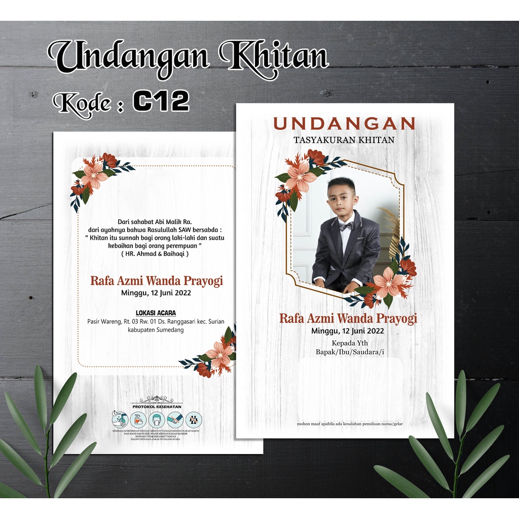 Jual Undangan khitanan atau sunatan hitan syukuran hitan gusaran aqiqah ...