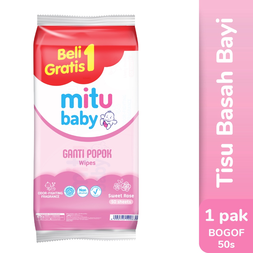 Jual Mitu Baby Tisu Basah Ganti Popok Sweet Rose 50'S Beli 1 Gratis 1 ... Jual Mitu Baby Tisu Basah Ganti Popok Sweet Rose 50'S Beli 1 Gratis 1 ...