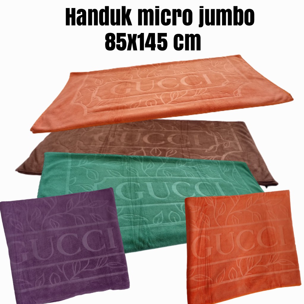 HANDUK MANDI HALUS GUCCI MICROFIBER 80X150 CM 1 KG MUAT 2 PCS | Shopee ...