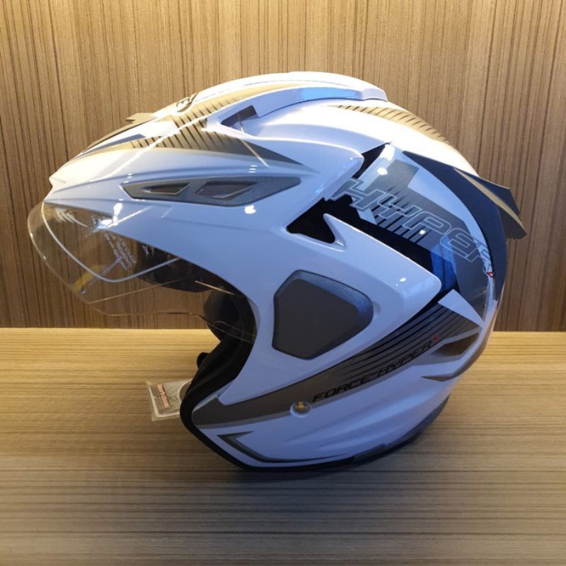 Jual Helm Pria Half Face Dewasa Double Visor Anti Pecah SNI Hyper X ...