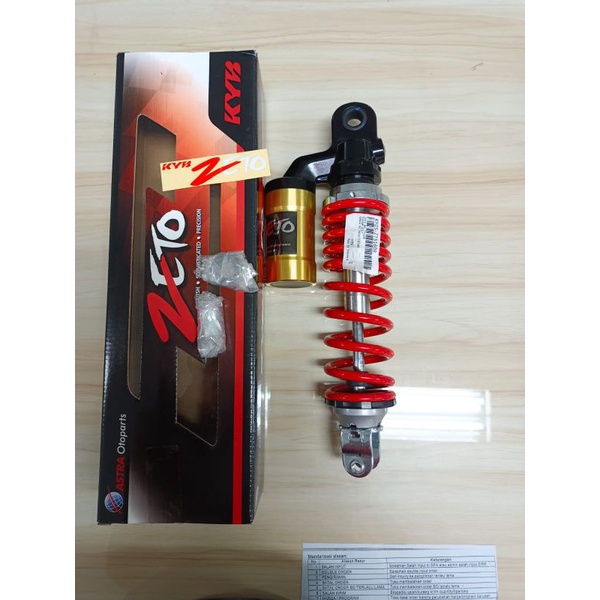 Jual SHOCKBREAKER SUBTANK KYB ZETO type KYOS-ZT5160R 305MM BEAT, VARIO LAMA/KARBU, MIO SPORTY ...