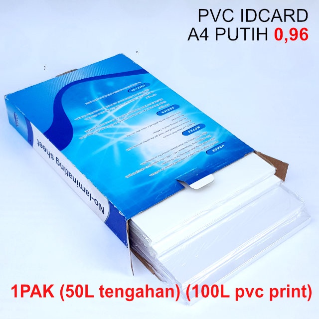 Jual BAHAN ID CARD / PVC KERTAS ID CARD 1 PAK ISI 50 PC UKURAN A4 ...