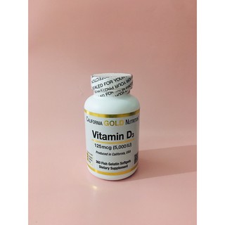 Jual Vitamin D3 Vit D-3 5000IU 360 Softgels California Gold Nutrition ...