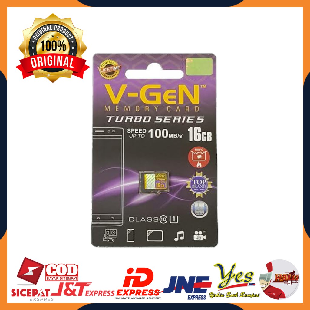 Jual [COD] KARTU MEMORI V-GEN VGEN V GEN MICRO SD VIGEN 16GB CLASS 10 TURBO SERIES MEMORI CARD ...