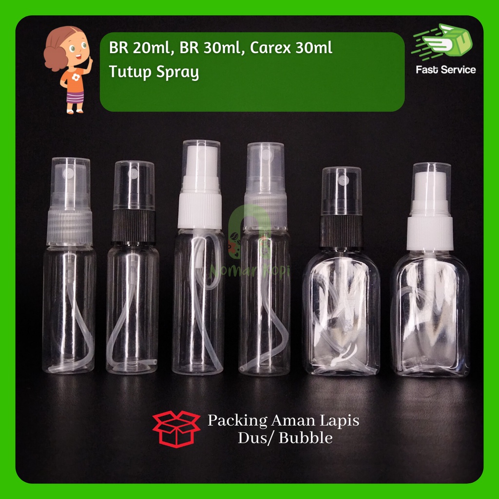 Jual BOTOL CAREX 30ML CLEAR SPRAY PUTIH SUSU PET TEBAL SANITIZER GEL ...