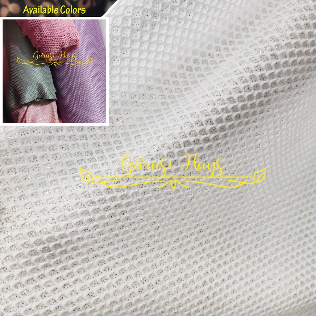 Jual Kain Jersey Metallic Mesh Pattern Metalik Lebar 150 cm | Shopee ...