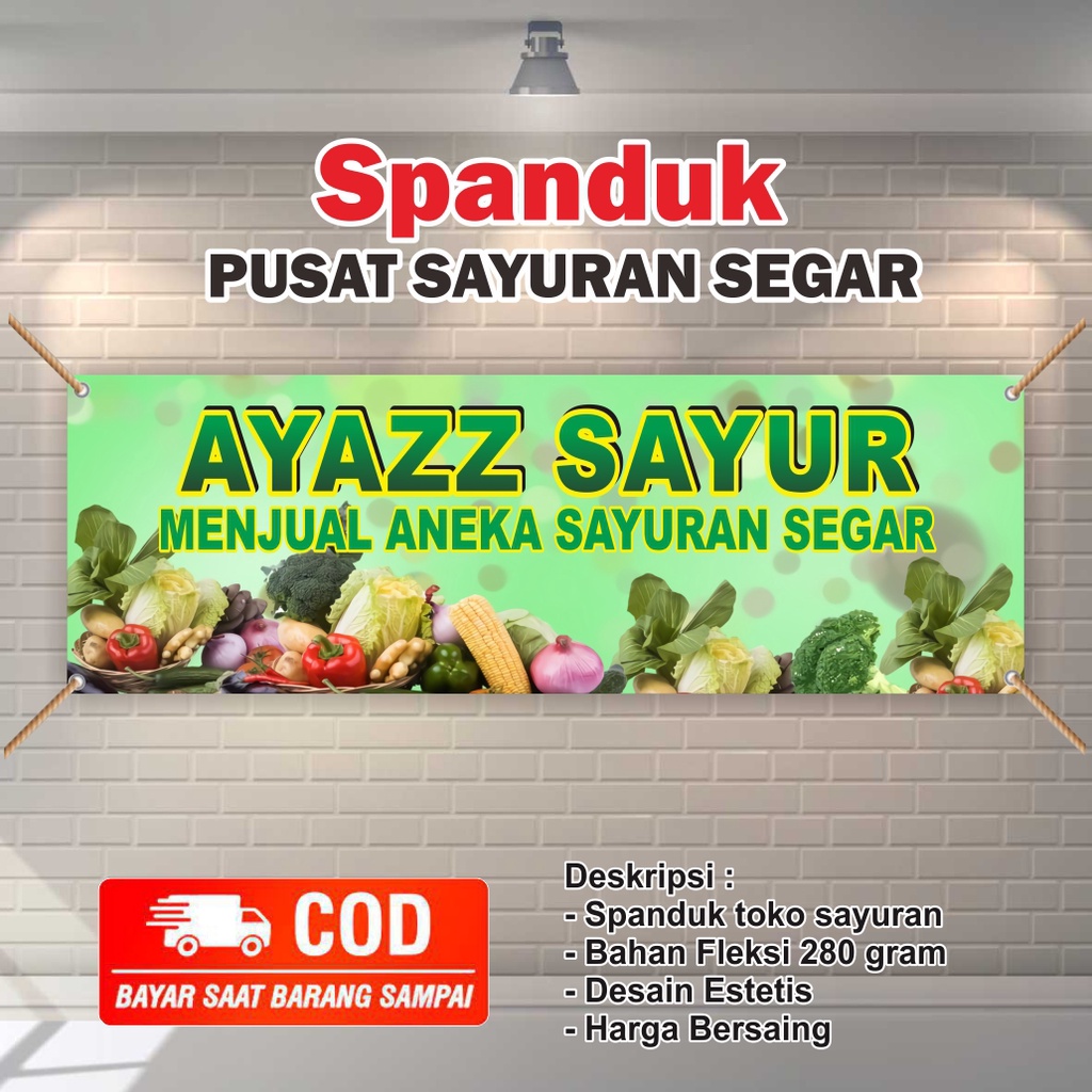 Jual spanduk banner toko sayuran, toko kelontongan, agen beras, toko ...